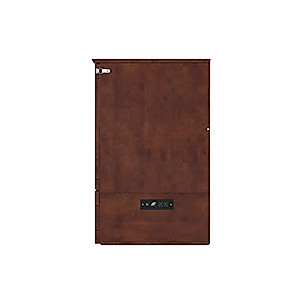 AFI Southampton Full Murphy Bed Chest with Mattress, Storage, and Built-in Charger in Walnut