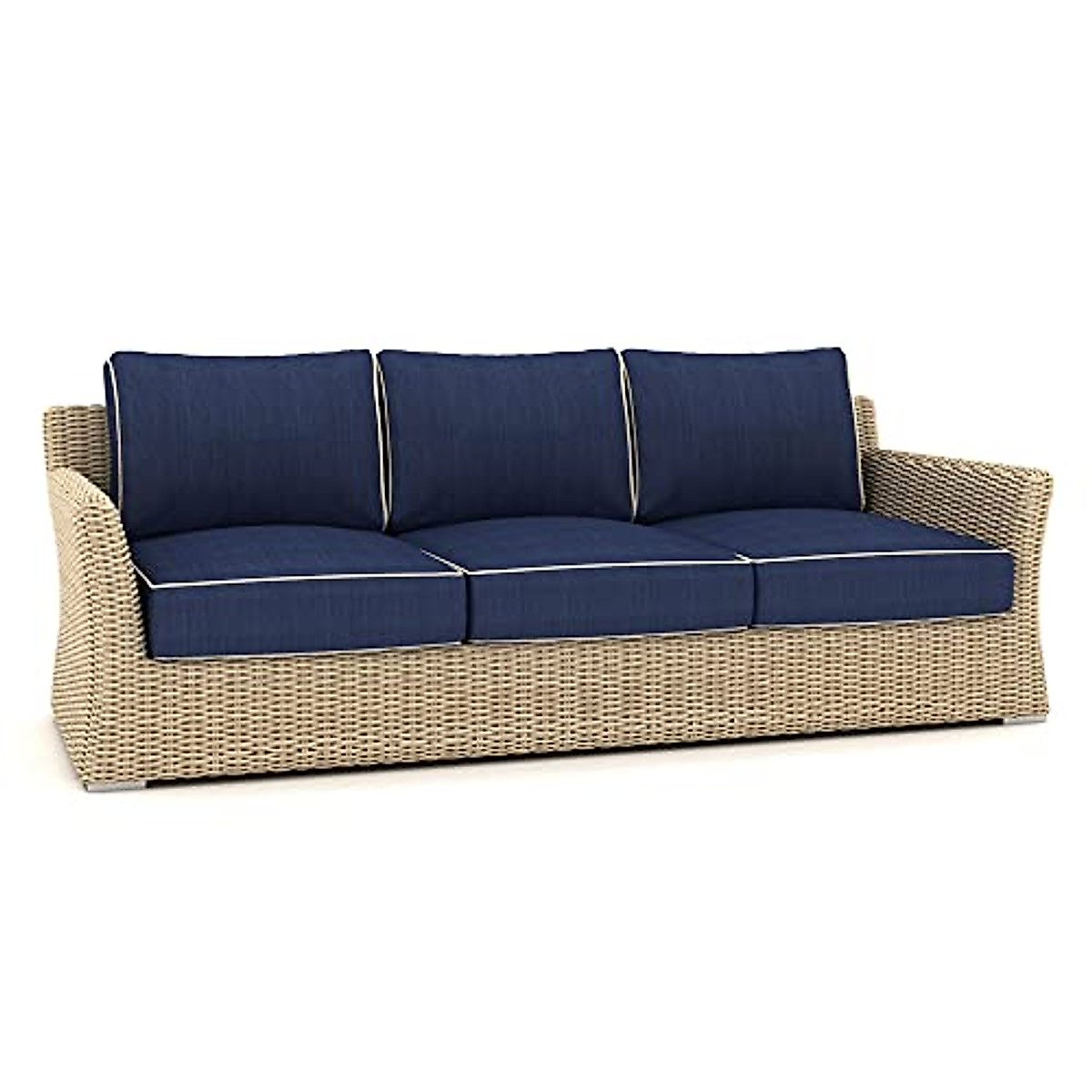 Creative Living Sofa 24x24 Outdoor Deep Seating Refresh Patio Replacement Cushions, 3 Count (Pack of 1), Indigo