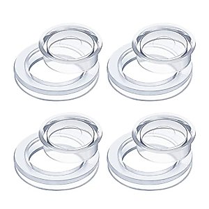 DOITOOL 4 Sets Patio Table Umbrella Hole Ring and Caps Set, Silicone Umbrella Hole Plug and Cap for Glass Patio Garden Beach Table Deck Yard, 2 Inch (Clear)