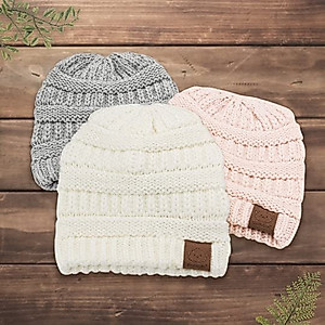 3-Pack Baby Beanies, Baby Hats - Newborn Hats, Baby Boy Hats, Baby Girl Hats for Winter (Sweet Pea)