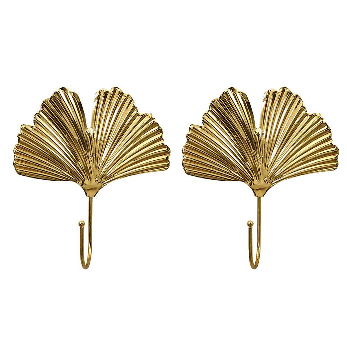 Hemoton Heavy Duty Garment Rack 2Pcs Iron Ginkgo Leaf Hooks Nordic Style Hooks Wall Mounted Hook Wall Hanger for Cloakroom Hallways Living Room ? Gold ? Backpack Hanger