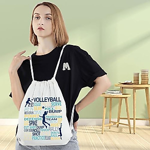 LEVLO Volleyball Canvas Tote Bag Gift For Volleyball Player Volleyball Team Shoulder Bag For Volleyball Lover (Volleyball DB)