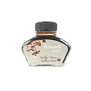 Pelikan 4001 Bottled Ink for Fountain Pens, Brilliant Brown, 62.5ml, 1 Each (329185)