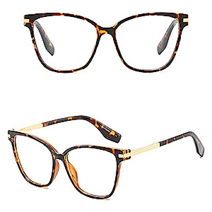 MINCL/2020 Fashion Oversized Reading Glasses Women Vintage Square Clear Reading Eyeglasses (leopard, 2.0)