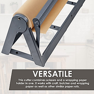 West Palm Brands Paper Roll Cutter, Holder & Dispenser for Butcher Freezer Craft Paper Rolls 24", Great Butcher, Wrapping, Crafting Paper or Vinyl Roll Holder - Free Standing or Wall Mounted