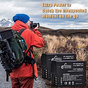 Pickle Power DMW-BLC12 DMW-BLC12E DMW-BLC12PP Battery and Charger Set for Panasonic Lumix DMC-FZ1000 DMC-FZ200 DMC-FZ2500 DMC-G6 DMC-G7 DMC-G5 DMC-GX8 DMC-G85 DMC-GH2