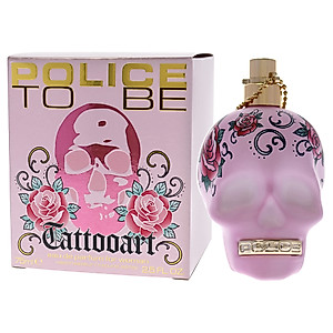 POLICE To Be Tattooart For Woman - Fragrance For Women - Floral Fruity Gourmand Scent - Creamy Sandalwood And A Powdery-Sweet Marshmallow Accord - Eye-Catching Skull Bottle - 2.5 Oz EDP Spray