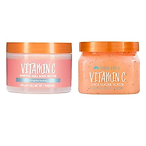 Tree Hut Vitamin C Shea Sugar Scrub And Body Lotion Set! Formulated With Certified Shea Butter, Vitamin C and Alpha Hydroxy Acid! That Leaves Skin Feeling Soft & Smooth! (Vitamin C Set),2 Piece Set