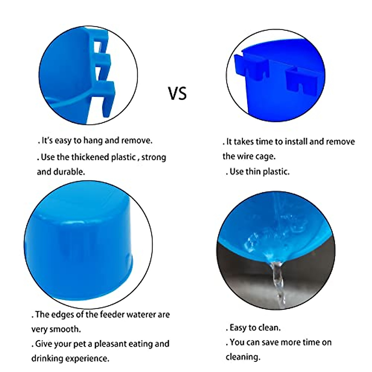 ORIBUKI Pack of 20 Chicken Feeder Cups for Cage Hanging Bird Waterer 8 OZ Rabbit Water Food Bowl Pigeon Feeding Dishes Bunny Poultry Coop Drinker Quail Seed Treats Dispenser Duck Drinking Bottle