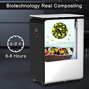 GEME World First Bio Smart 19L Electric Composter for Kitchen, Filter No Need to Change, Not Dehydration Tec, Add Waste Anytime Compost Machine, Electric Compost Bin Kitchen, Food Cycler Real Compost