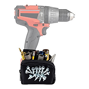 The Bit Pouch - A Magnetic Drill Accessory with A Strong Magnet for Holding Screws, Bolts, and Driver Bits - Great Alternative to a Magnetic Wristband - Magnetic Screw Holder & Magnetic Bit Holder