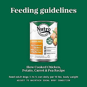 NUTRO PREMIUM LOAF Adult Natural Grain Free Wet Dog Food Slow Cooked Chicken, Potato, Carrot & Pea Recipe, 12.5 oz. Cans (Pack of 12)