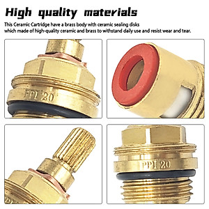 Meyffon 45882000 Ceramic Cartridge Compatible with Grohe Faucet Cartridge 1/2 Inch 1/4 Turn Open 90 Degrees Left Clockwise Close Hot Water for Ceramic Cartridge