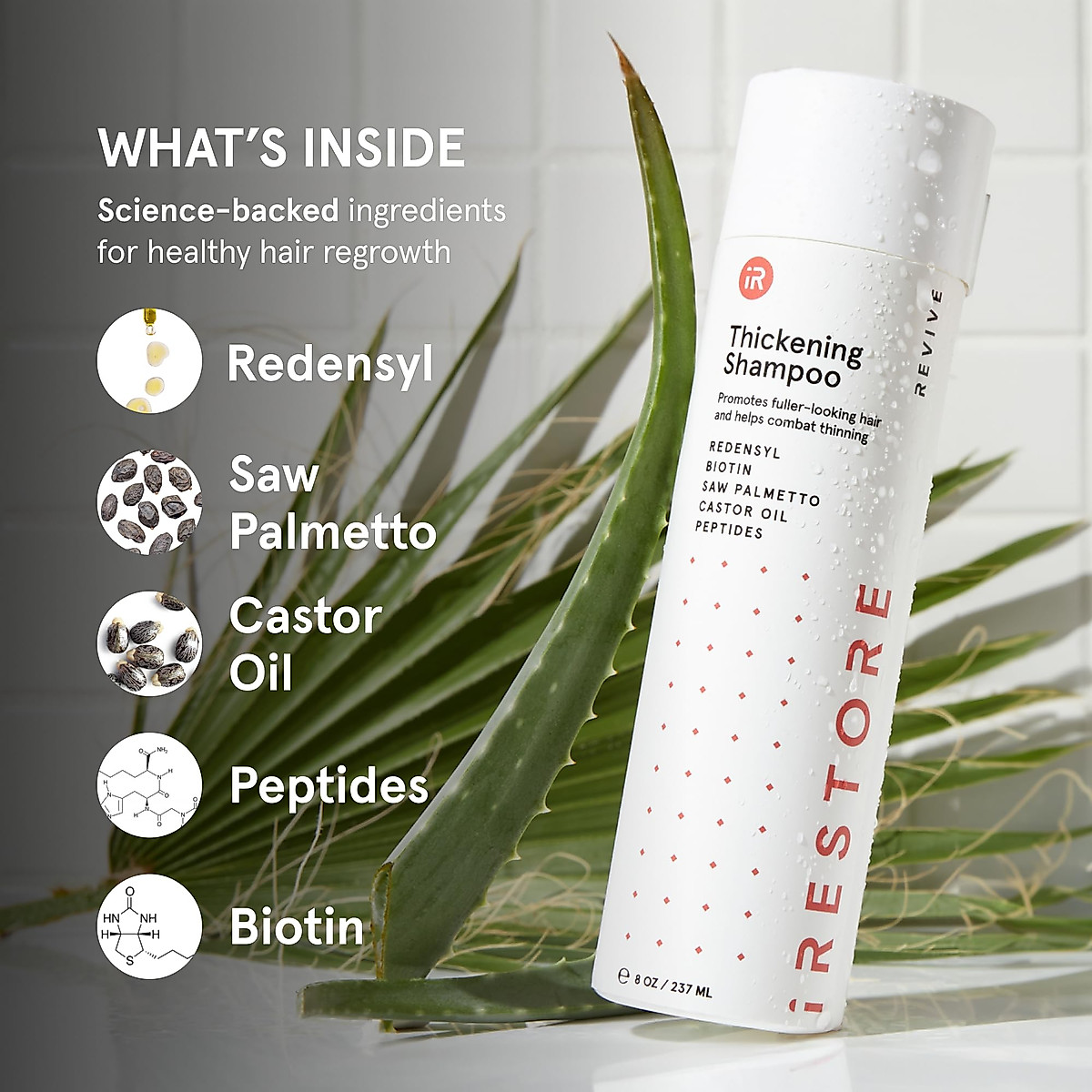 iRestore Anti Hair Loss and Thinning Shampoo - Biotin Formula for Hair Growth, Thickening and Volumizing for Men & Women