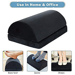 Foot Rest for Under Desk at Work, Adjustable Desk Footrest for Office Chair & Gaming Chair,Ergonomic Footrest Pillow Desk Foot Stool for Home Airplane Car to Relieve Back Knee Pain