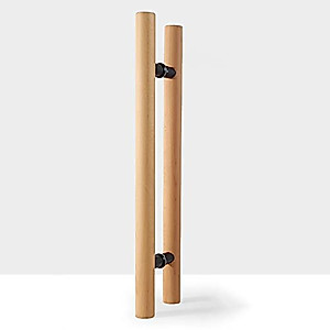 SUCHETA Modern Wooden Push/Pull Sliding Door Handle,Entryway Barn Bathroom Double Sided Door Konb,for Interior/Exterior Glass Door Shower Door (Size: 60cm/24inch,Style: Style1)