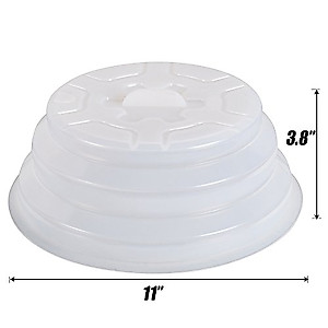 Kichwit Silicone Microwave Plate Cover Collapsible, Dishwasher Safe and BPA Free, 11" (Light White)