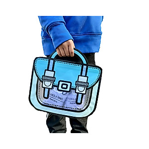 OWLSOME Trendybag Red and Blue Top-handle Party Goodie bags, Grip n’ Seal gift bags with Stand-up bottom, Birthday Bags, 20 Pcs (Large, Blue)