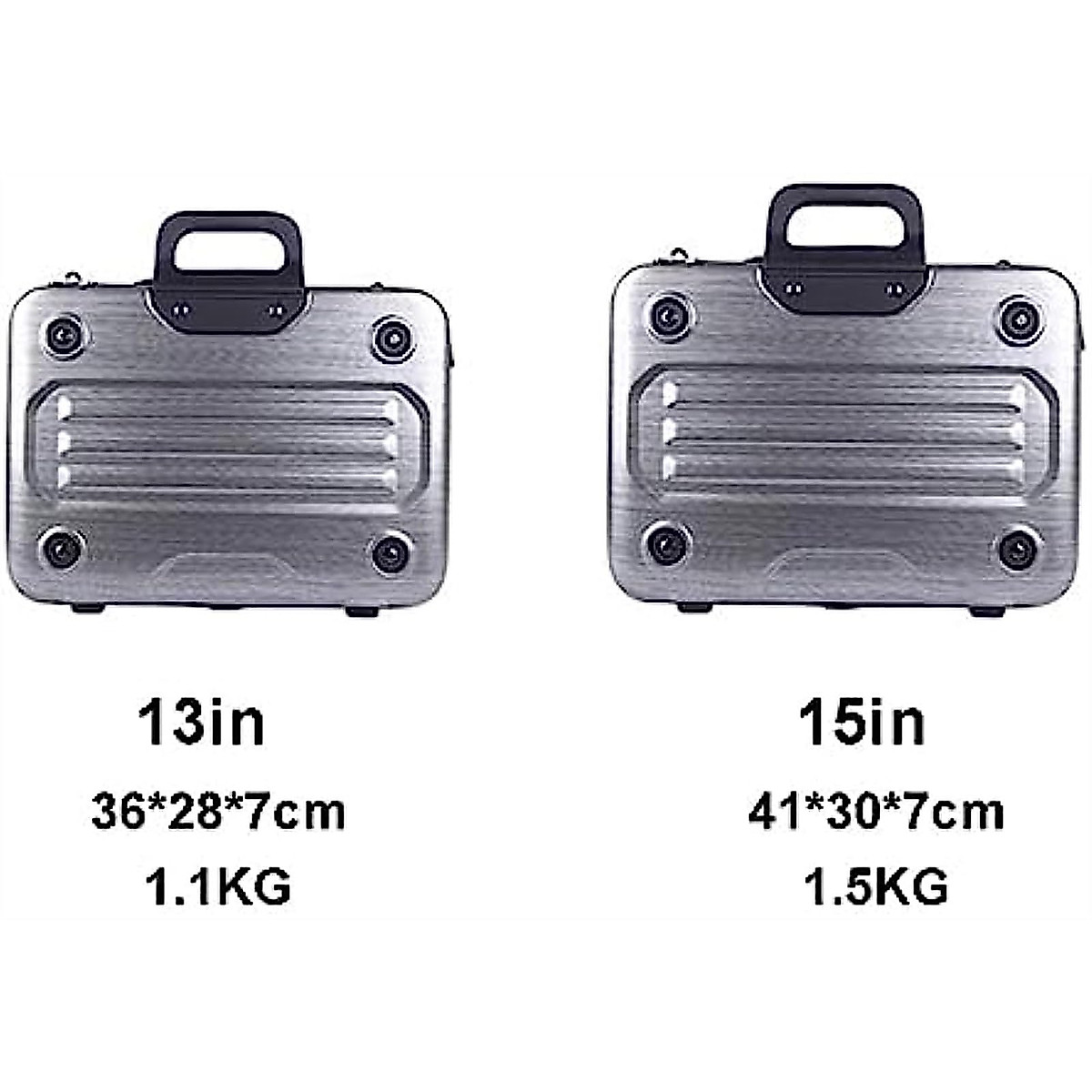 Metal Briefcase Tote Computer Case Bag Business Slim Shoulder Documentation Office Lawyer Briefcase (Color: Silver) (Color : Silver, Size : 13.3in)