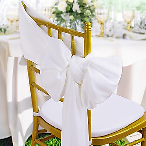 White Chiffon Fabric by The Yard 5 Yards 58" Wide Sheer Backdrop Panels Wedding Runner Rustic Bridal Baby Shower Tablecloth Decorations