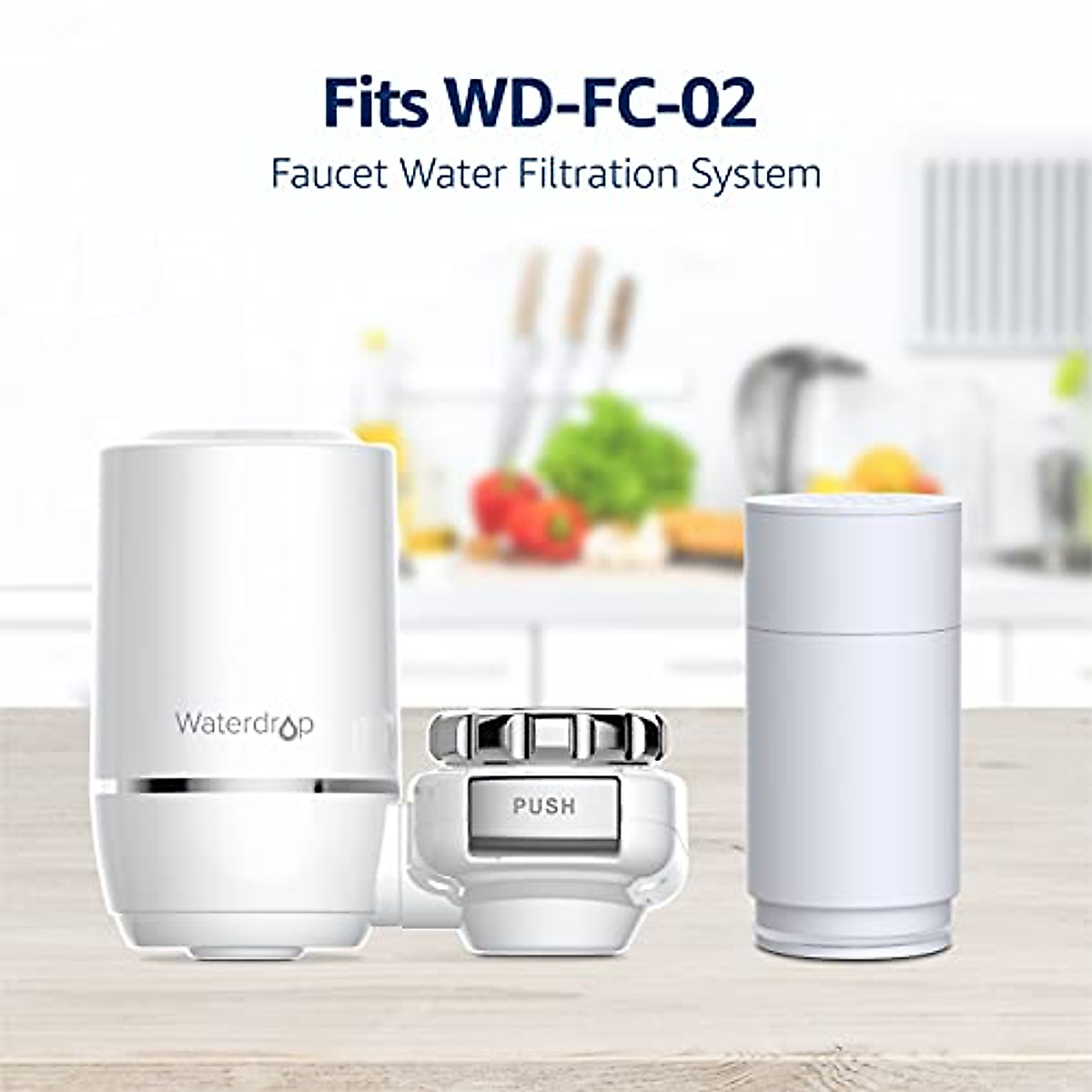 Waterdrop Ultra Filtration Faucet System Replacement Water Filters for Skin Care, Fits WD-FC-02, WD-FC-01, WD-FC-06, WD-FC-03, Last Up to 9 Months, Pack of 3