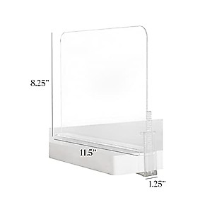 Richards Acrylic Closet Shelf Divider and Separator 4 Pack- Great for Storage and Organization in Bedroom, Bathroom, Kitchen and Office Shelves, Clear