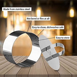 Astra Gourmet Round Food Molding Set, Plating Forming Rings, Stainless Steel Cutters/Food Ring Sets, 3.15 by 1.5-Inches High, Includes 3 Rings and 1 Fitted Press