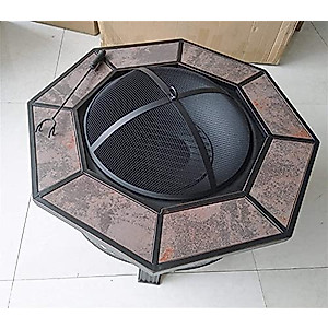 LEAYAN Garden Fire Pit Grill Bowl Grill Barbecue Rack Outdoor Fire Pit Garden Wood Burning Fire Pit Bowl Barbecue Table, Backyard Patio Lawn Garden Fire Pit Cooking Grate