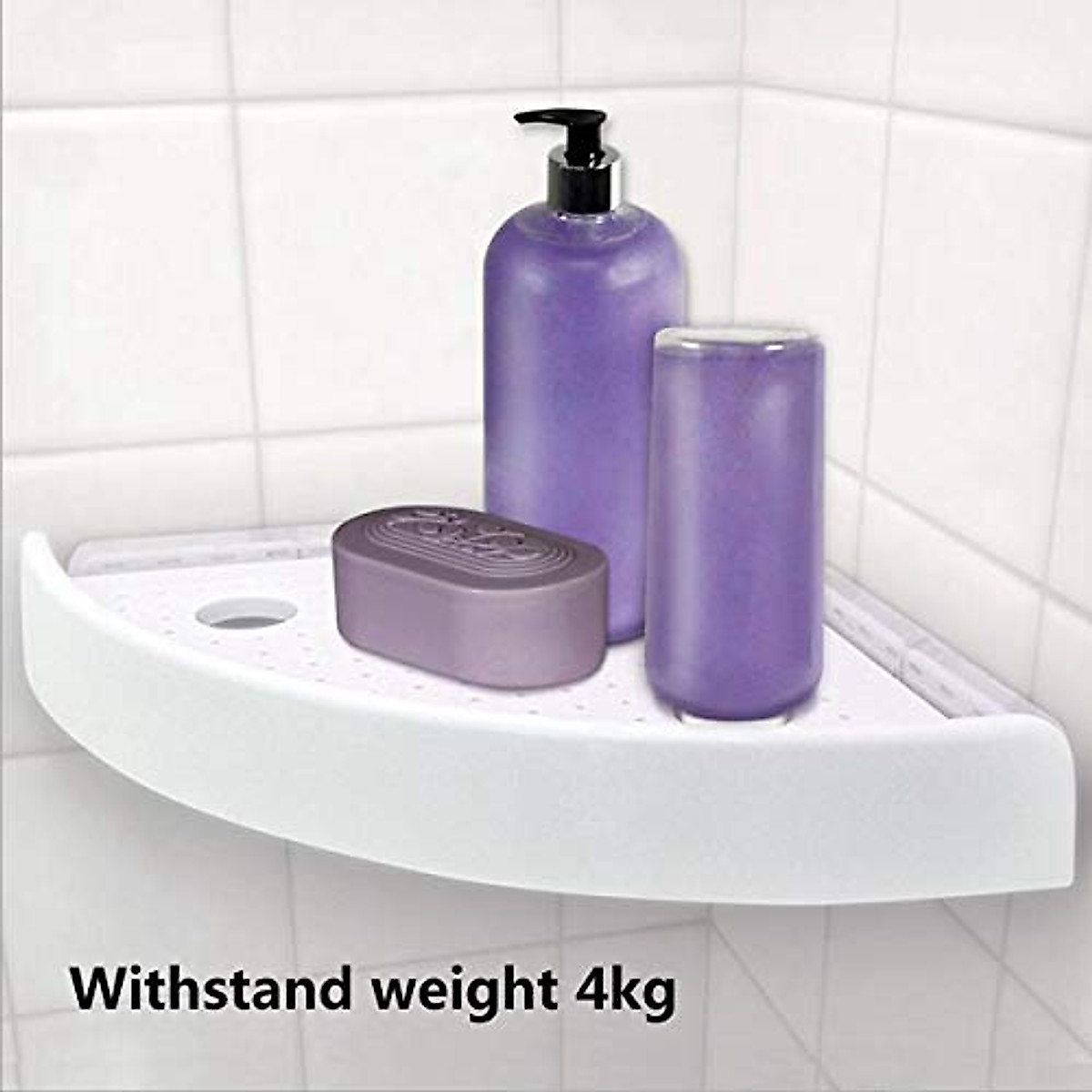 TAUFAOD New Triple Corner Shelf,Storage Holder,Bathroom Snap Up Corner Shelf Rack Triangle Grip Wall Mount Holder for Kitchen Toilet Strong Suction Wall Mount Shelf Storage Basket (No Drilling)