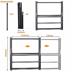 KeingGcopr Household Indoor Foldable Drying Rack Clothing, Laundry Drying Rack - 40" x 28.8" x 14.2", Space Saving Indoor&Outdoor, Black
