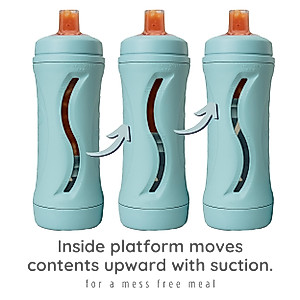 Subo Baby Food Bottle | No Mess Baby Toddler Self Feeder | Squeeze Free Design for Purees, Smoothies, Yogurt, Oatmeal, or Thickened Liquids | Reusable Silicone Washable Cup (Duck Egg Blue)