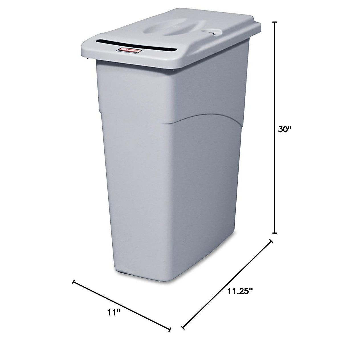 Rubbermaid FG9W1500LGRAY 23 gal. Rectangular Gray Trash Can