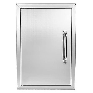 Karpevta Outdoor Kitchen Door 17" W X 24" H BBQ Single Access Door Stainless Steel Wall Construction Vertical Door for Outdoor Kitchen Grilling Station or Commercial BBQ Island