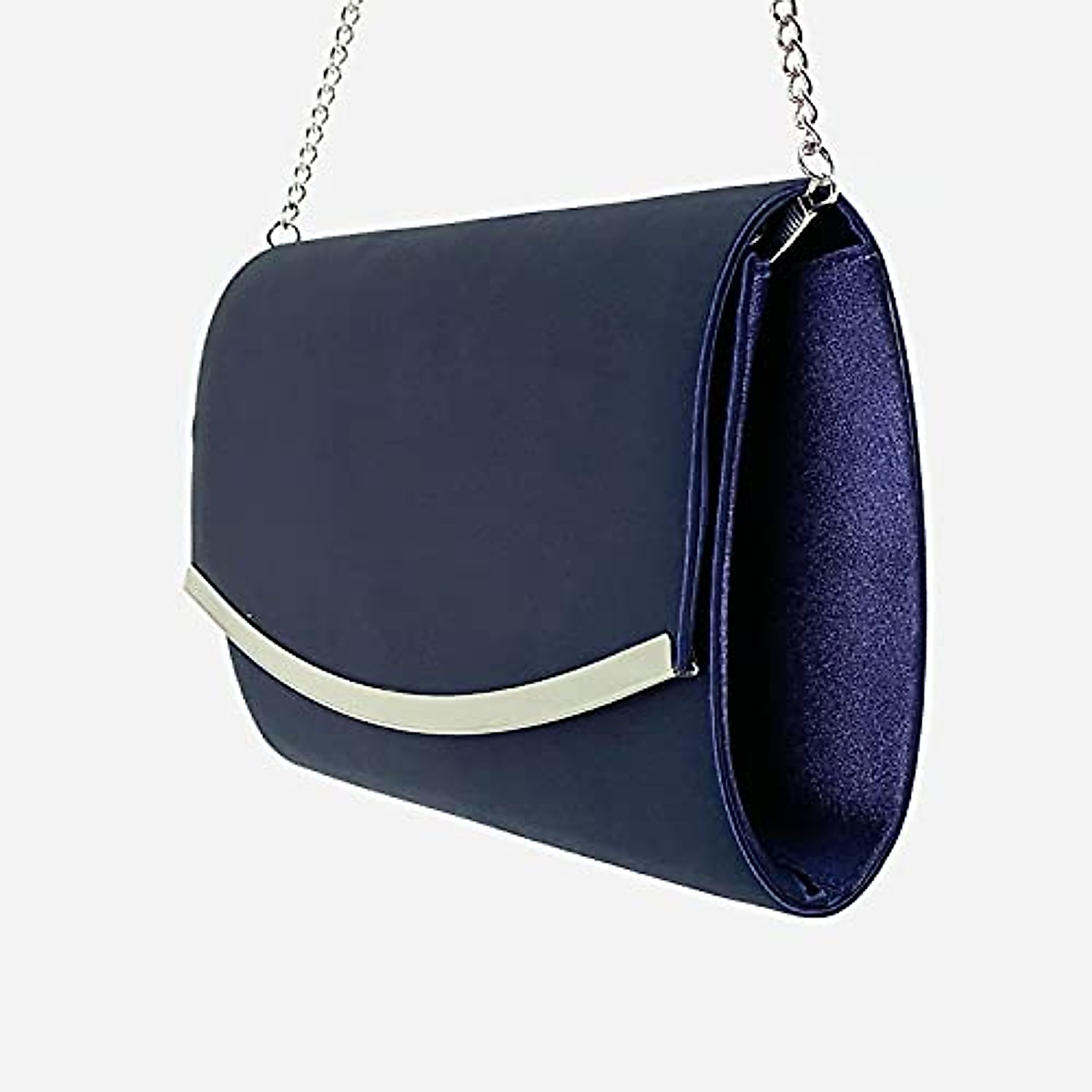 Beilaidisi Women's Evening Bag Envelope Satin Clutch Handbag Party Prom Wedding Purse Shoulder Bag Navy