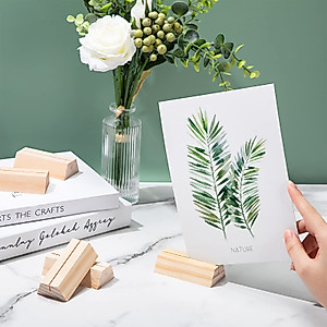 12 Pieces Wood Place Card Holders Trapezoidal Wooden Table Number Holder Sign Support Stands for Name Card for Wedding Retail Shop Birthday Party Events Home Decoration (0.06 Inches)