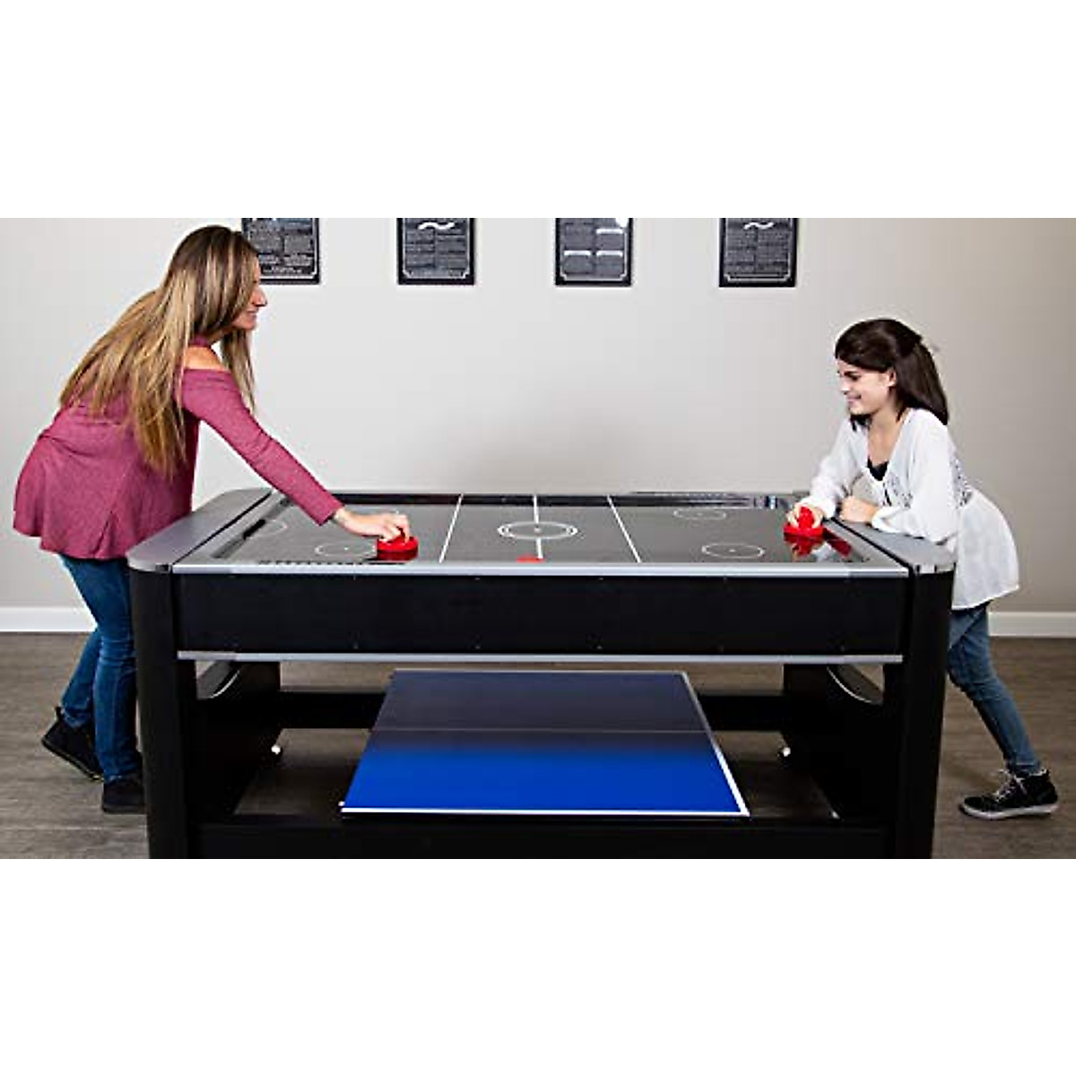 Triple Threat 6-ft 3-in-1 Multi Game Table with Billiards, Air Hockey, and Table Tennis