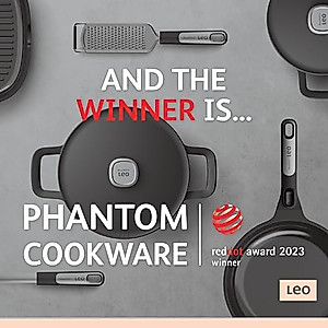 Berghoff Leo Phantom Nonstick Ceramic Frying Pan 8in Detachable Handle Recycled Cast Aluminum CeraGreen Non-toxic Coating Induction Pan Oven-to-table Cookware Full Disk