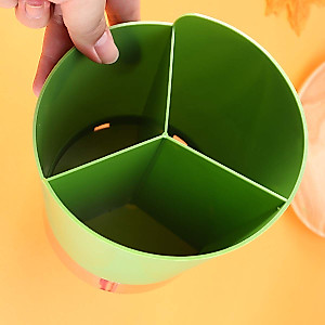 Hemoton Kitchen Utensil Organizer and Drainer,Utensil Holder Caddy Flatware Caddy Cutlery Holder Cutlery Drainer with 3-Compartment(Green)