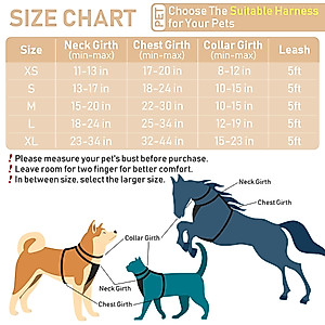 GAMUDA Dog Harness Collar and Leash Set, Dog Harness, No Chock No Pull Adjustable Vest Harnesses Plaid Reflective for Medium Dog, Cat, Small Horse, Small Bull and Pig (Beige, S)