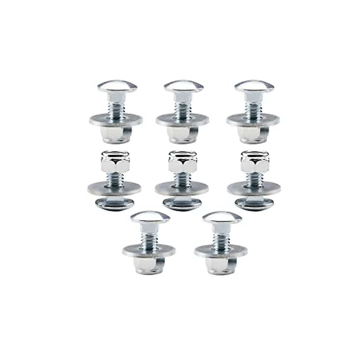 HYYLU (8 Packs) 710-0451 Stainless Steel Carriage Bolts Nuts Washers Fits for MTD Cub Cadet Yardman 784-5580 736-0242 712-04063 GW-37002 Snow Blower - 8 pcs Skid Slide Shoe Mounting Bolts Kit Black