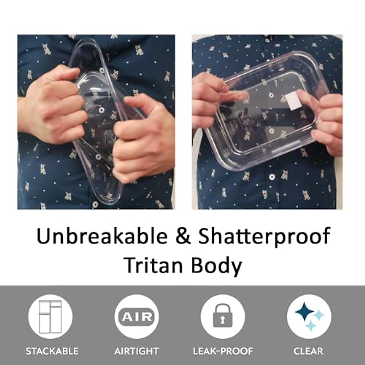 (Set of 3) Micro Clear 2.3 qt Kitchen Pantry Food Storage Container Set with Lid, Shatterproof, BPA Free, Dishwasher, Microwave Safe Canister, Fridge Refrigerator Organizer, Made in Japan