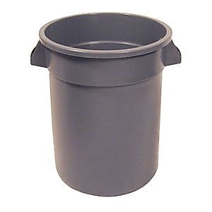 Continental 1001GY 10-Gallon Huskee LLDPE Waste Receptacle, Round, Gray