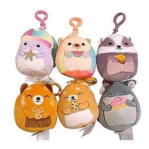 Squishmallows Kellytoy 3.5" Assorted Squad Clip On Keychain Mini Plush Doll (Set 6 I GOT That Squad)