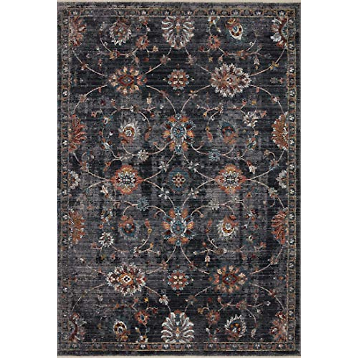Loloi II Samra Collection SAM-08 Charcoal/Multi, Transitional 7'-10" x 10' Area Rug
