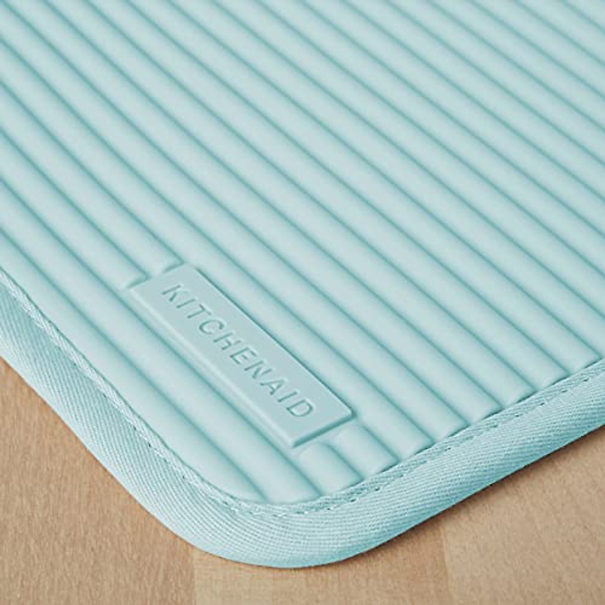 KitchenAid Ribbed Soft Silicone Pot Holder 2-Pack Set, Mineral Water Aqua, 7"x9"