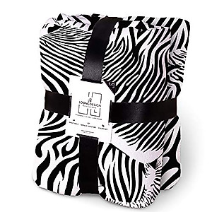 Loong Design Fun Zebra Throw Blanket Super Soft, Fluffy, Premium Sherpa Fleece Blanket 50'' x 60'' Fit for Sofa Chair Bed Office Travelling Camping Gift