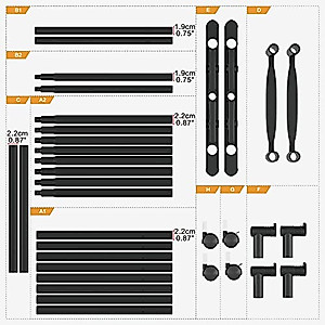 Calmootey Double Rods Clothing Garment Rack, Rolling Clothes Rack with Wheels, Hanging Clothes Organizer for Bedroom, Hallway, Black