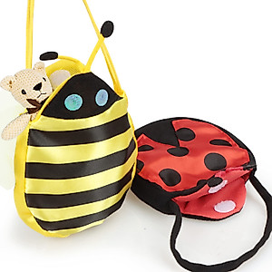 Toycost Girls Princess Dress up Trunk Ladybug, Bee, Butterfly, Green Fairy Role Play Costume Set for Little Girls Toddler Aged 3-7