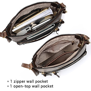 Dasein Crossbody Purse for Women Vegan Leather Shoulder Handbags Messenger Bags with Multi Zipper Pockets