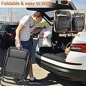 FDW Patio Chair Outdoor Furniture Zero Gravity Chair Patio Lounge Camping Chair Set of 2 Recliner Adjustable Folding for Pool Side Camping Yard Beach